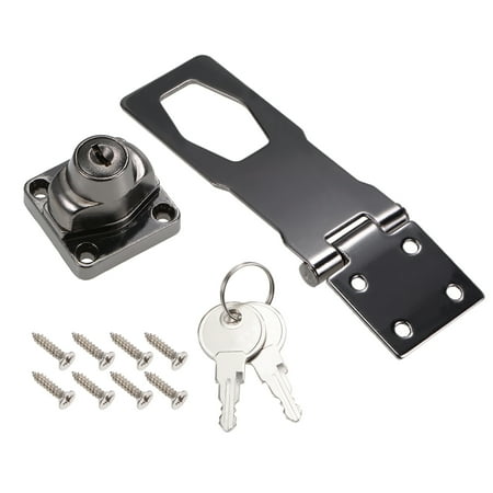 4-inch Keyed Hasp Locks Zinc Alloy Twist Knob Keyed Locking Hasp w ...