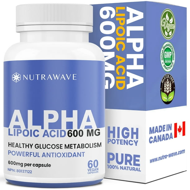 Nutrawave Alpha Lipoic Acid 600 mg – Antioxidant & Glucose Support ...