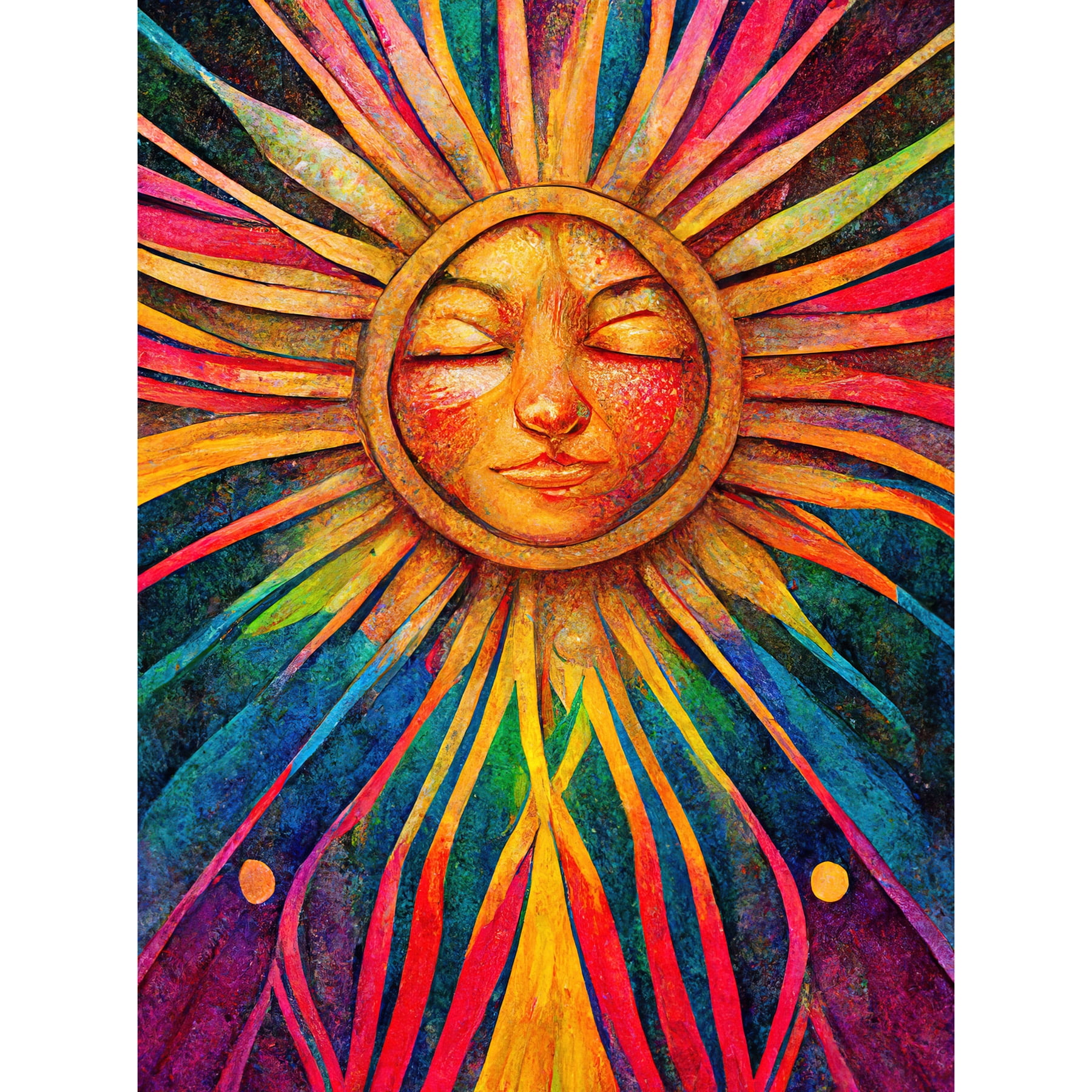 Multicoloured Sun Rainbow Spiritual Unframed Wall Art Print Poster Home ...