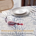 Abstract Blue Round Tablecloth 54 inches Tree Branch Pattern Waterproof ...