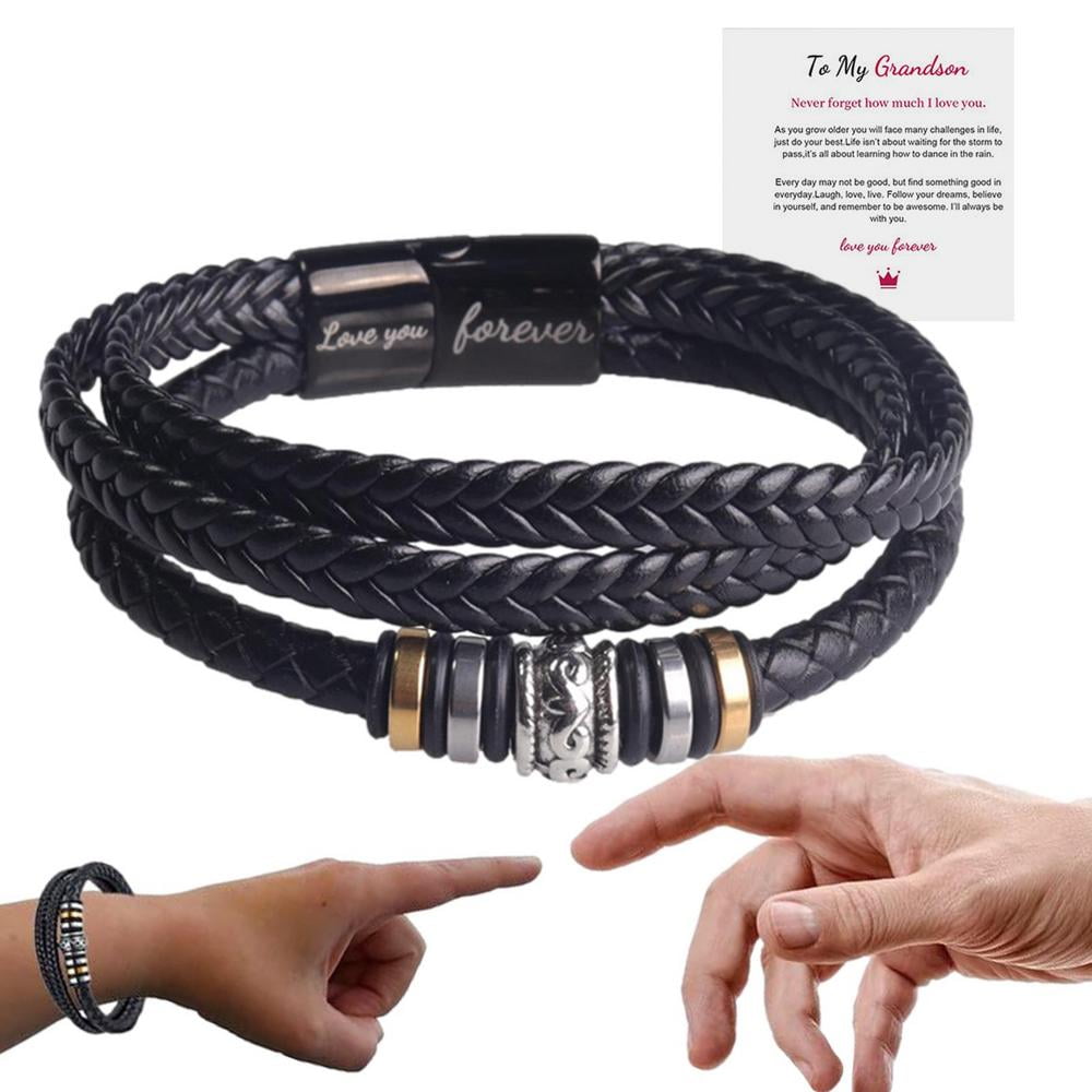 Tohuu Braided Leather Bracelet Men's Handmade Leather Bracelet to My ...