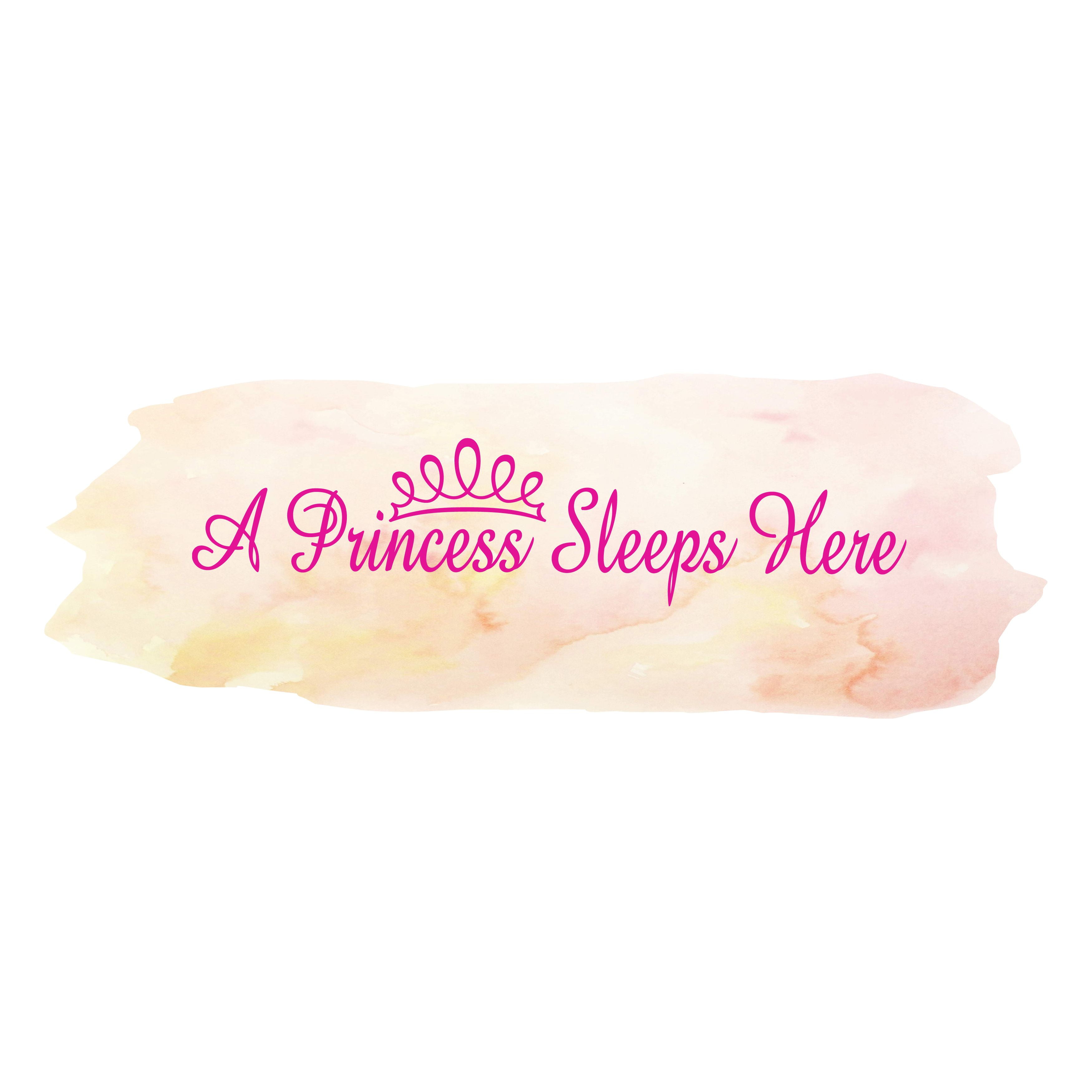 Girly Wall Decals for Girls Bedroom - A Princess Sleeps Here Lettering ...