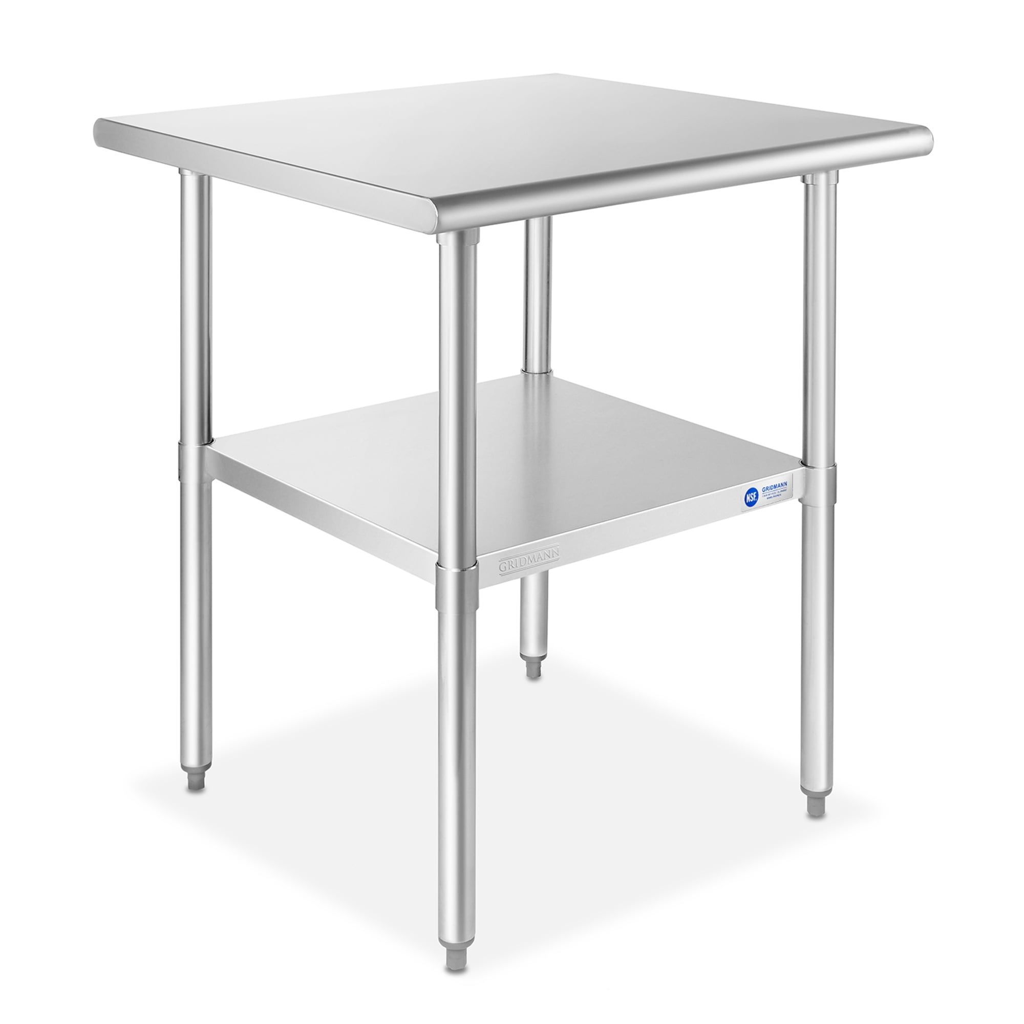GRIDMANN 24 x 24 Inch Stainless Steel Table w/ Undershelf, NSF ...
