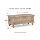Ashley Signature Design Fossil Ridge Beige Storage Bench with Antique ...