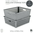 Simplify 4 Pack Slide 2 Stack It Shallow Plastic Storage Basket Tote in ...
