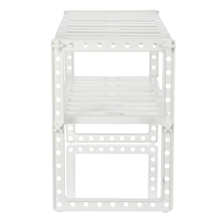 Under Sink Organizer 2 Tier Adjustable Expandable Under Sink Shelf Storage Rack Cabinet Kitchen Storage Shoe Rack for Kitchen Bathroom and Garden