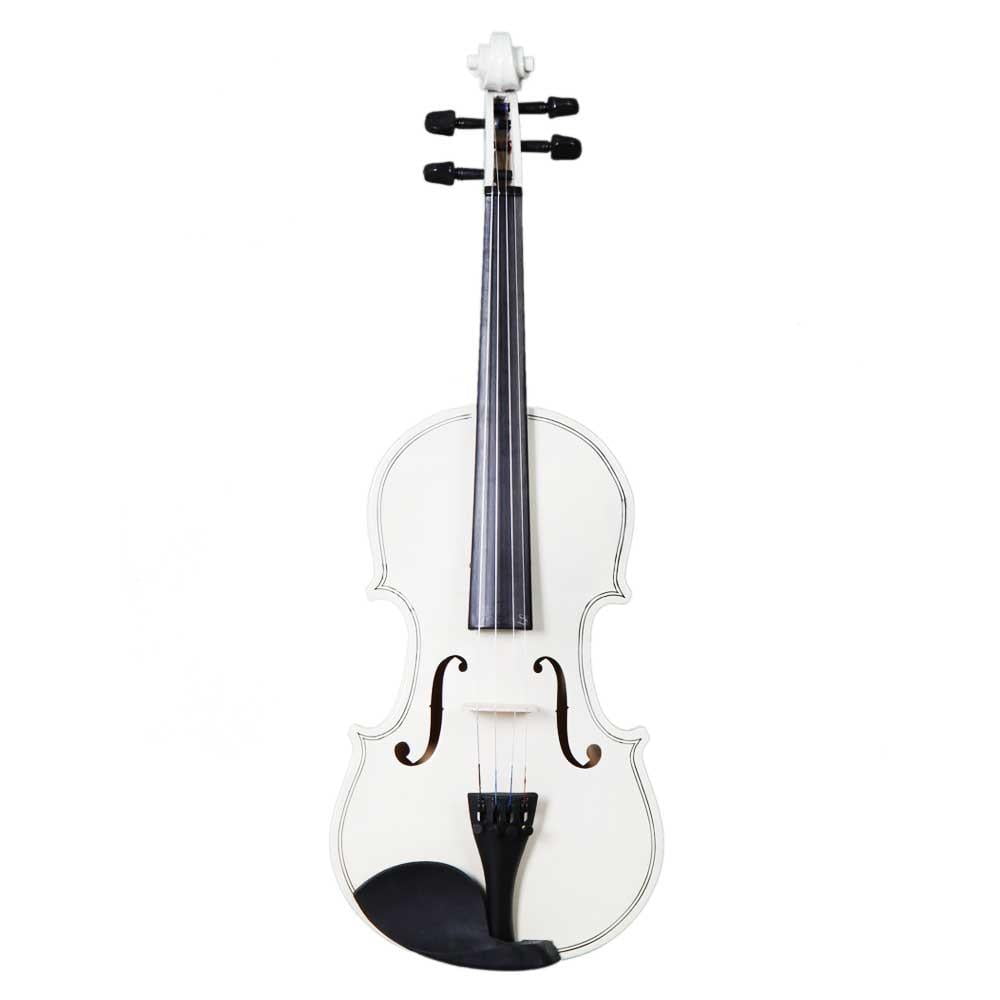 Ktaxon White 4/4 Size Handcrafted Solid Wood Violin with case for Adult ...