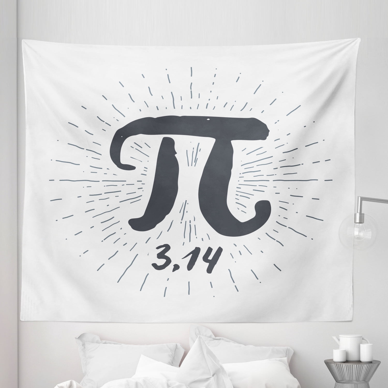 Pi Tapestry, Hand Drawn Look Grunge Design Math Themed Number with ...