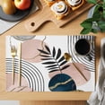 Bohemian Navy Cotton Linen Placemats Set of 4, Pink Tropical Palm Trees ...