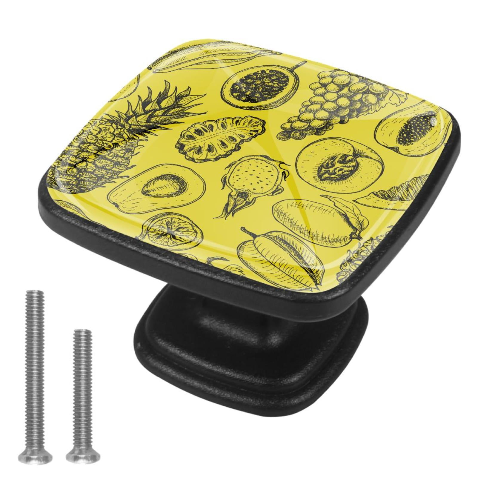 4 Pcs Cabinet Handle Drawer Pulls Tropical Fruits Knobs with Screws ...