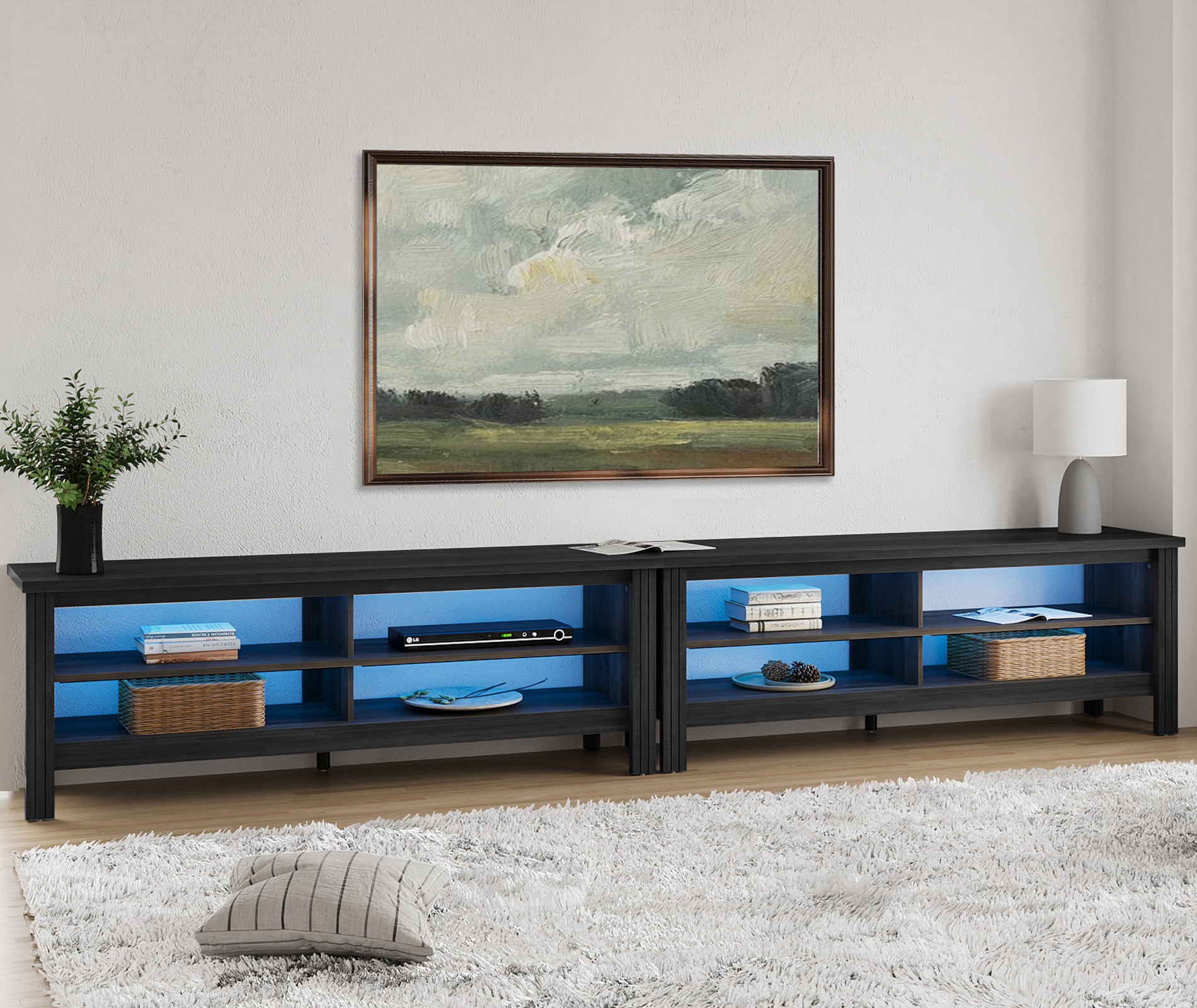 TV Stand for 100 inch TV Entertainment Center, LED TV Console Table for ...