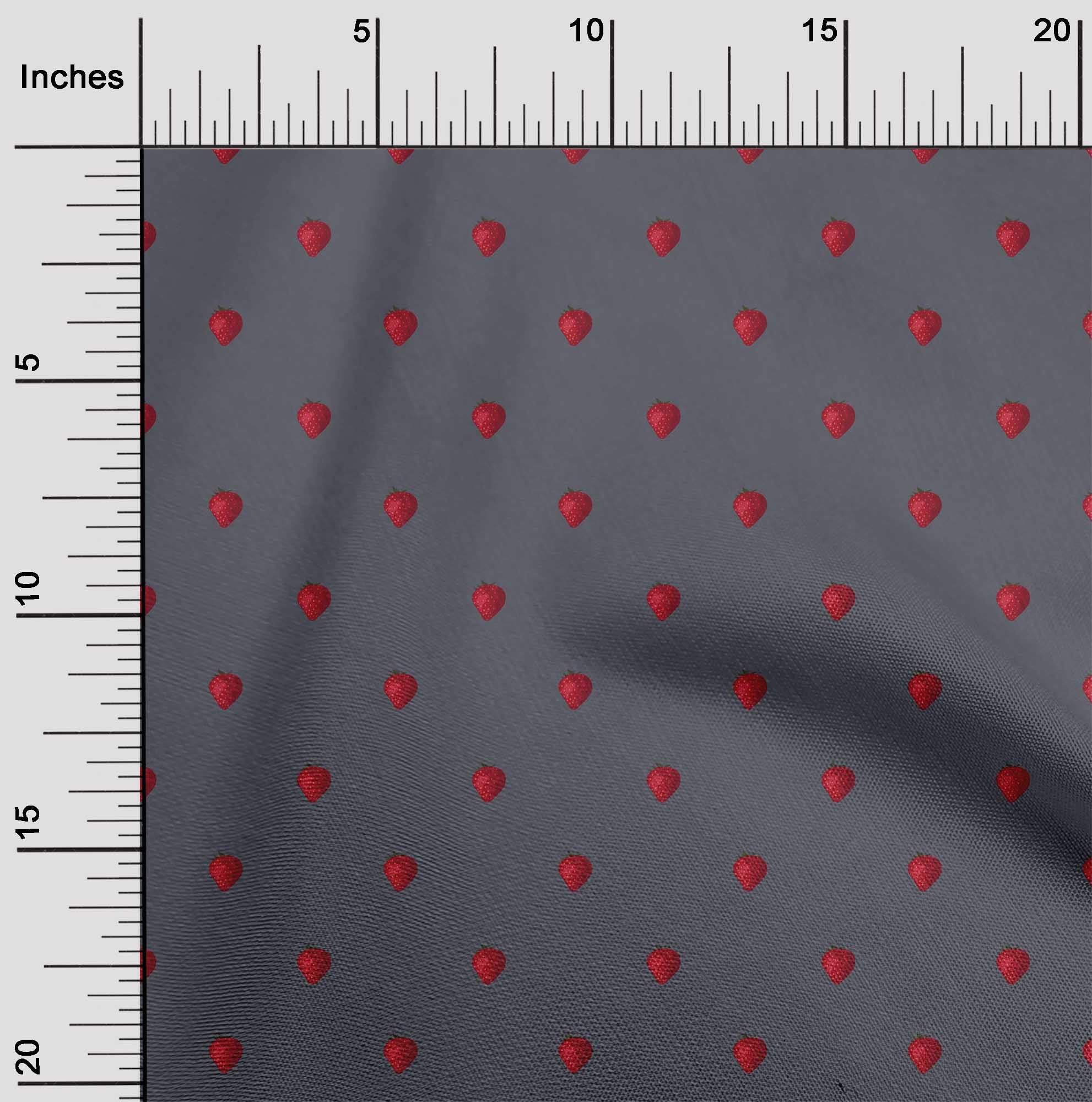 oneOone Silk Tabby Fabric Strawberry Fruit Fabric Prints by Yard 42 ...