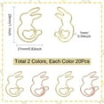 40Pcs 2 Colors Iron Paper Clips Bookmark Marking Clips Rabbit 28x21x1mm ...