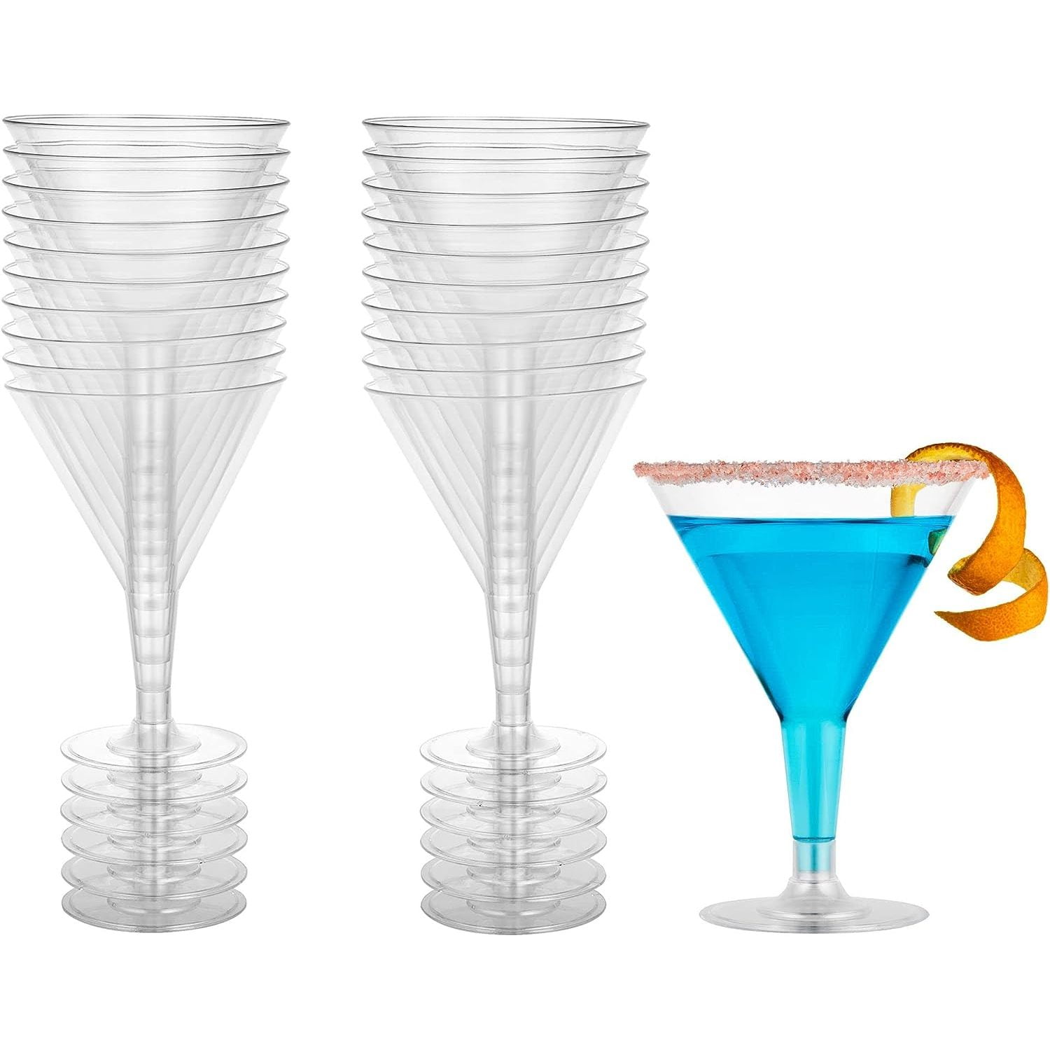 HetayC Plastic Martini Cups - 7oz | Clear | Pack of 20 - Walmart.com