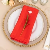 Efavormart 5 Pack Red Striped Satin Cloth Napkins, Wrinkle-Free ...