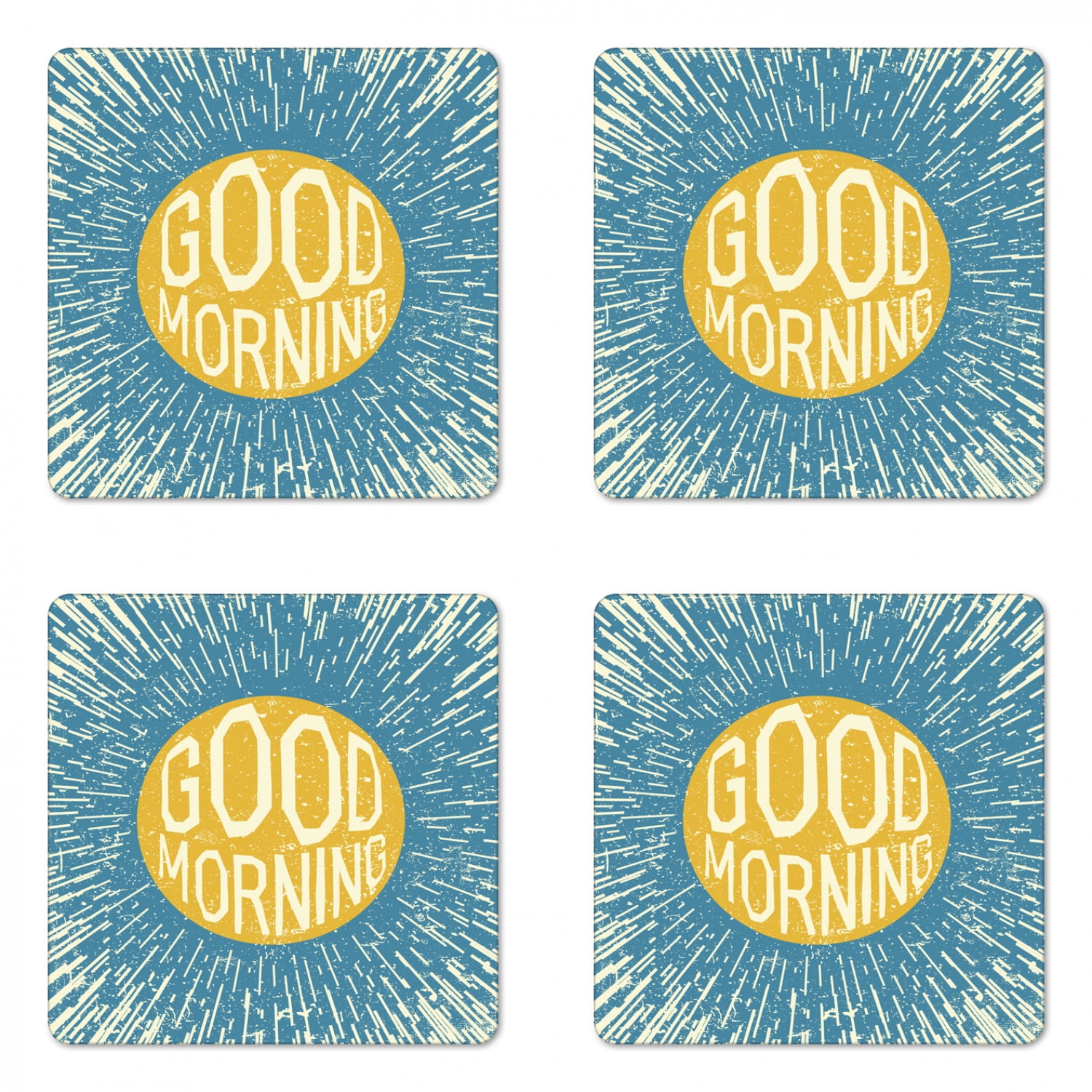 Saying Coaster Set of 4, Inspirational Morning Saying on Sun with ...