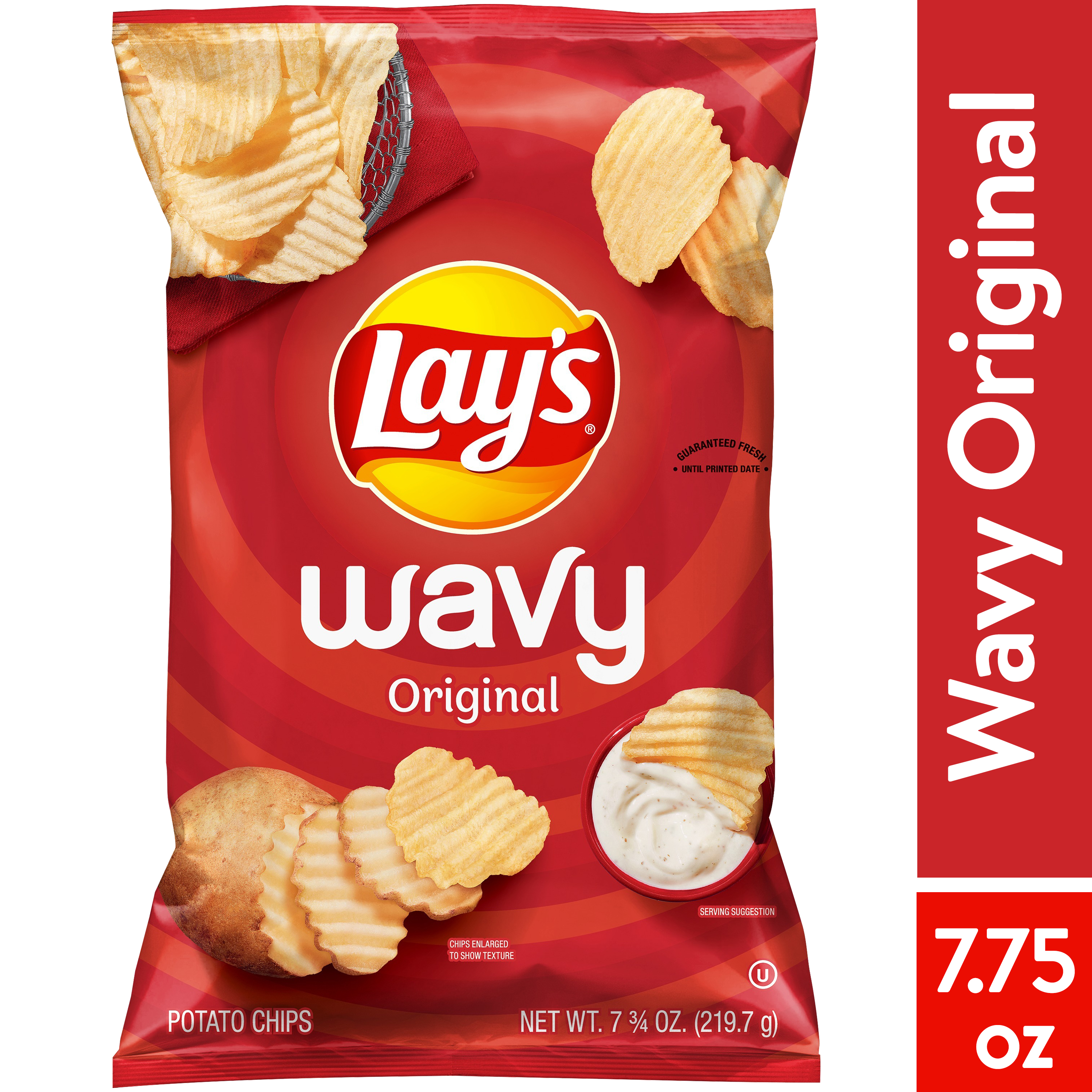 Lay s Wavy Potato Chips Original Flavor 7 75 Oz Bag Walmart