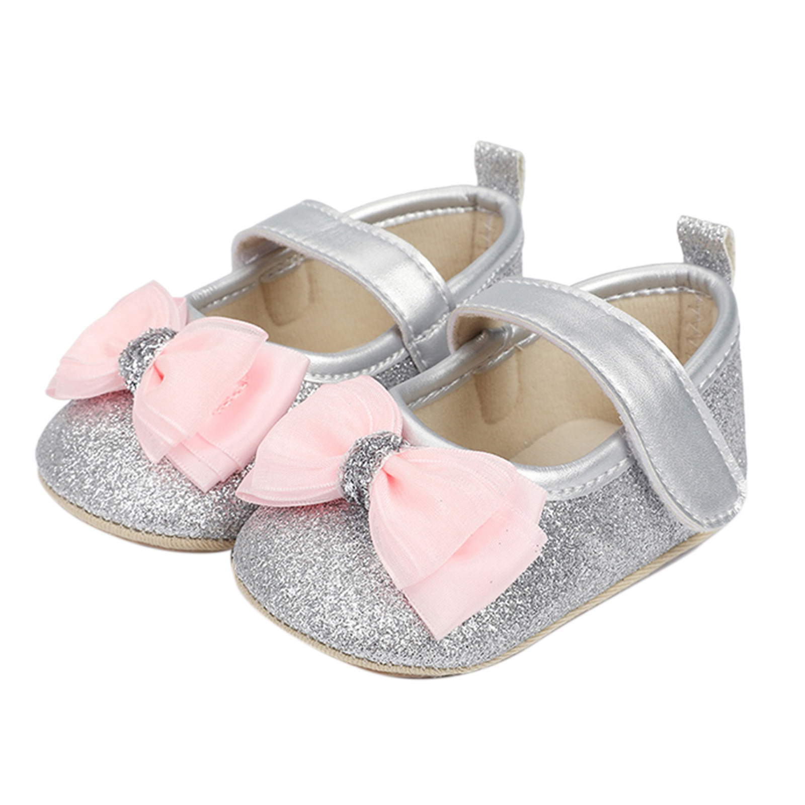 Boy Toddler Shoes Size 9 Girls Single Shoes Bowknot Paillette First