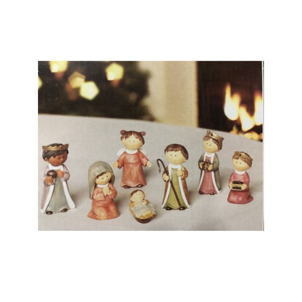 Children's 7 Piece Nativity Set Resin Mary Joseph Baby Jesus Christmas ...