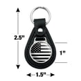 Black Leather Subdued American USA Flag Black White Military Tactical ...