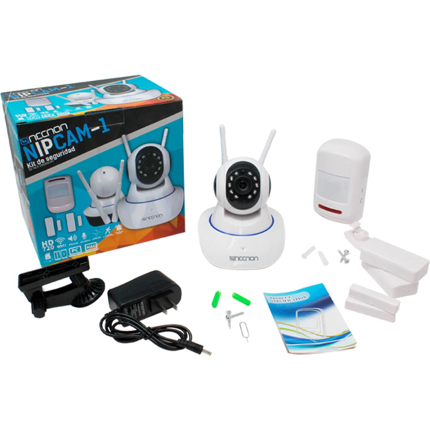 Kit de Videovigilancia NECNON Wifi 2MP HD Camara Sensor PIR Contactos Magneticos NIPCAM-1-KIT ...