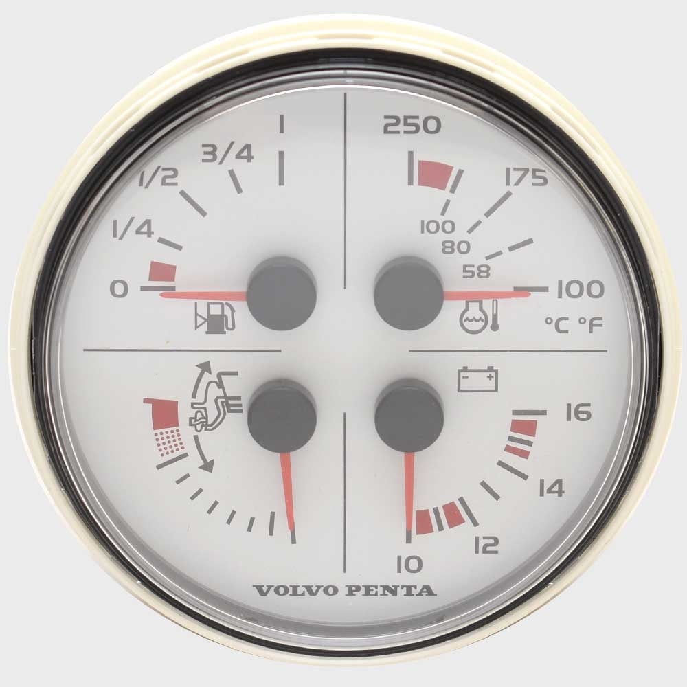 Volvo Penta Boat Multifunction Gauge VP3885215 | VDO 4 1/4 Inch White ...