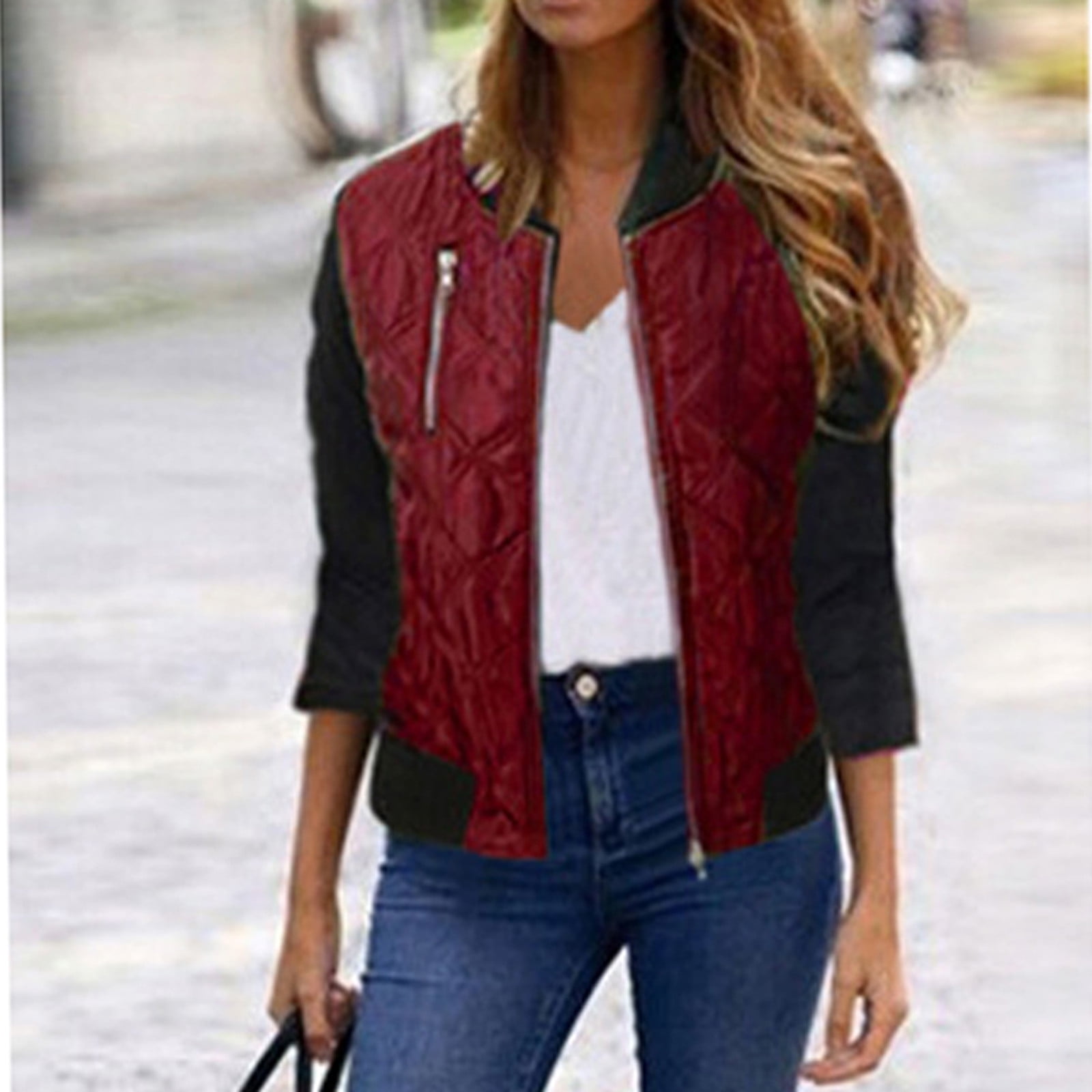 AXXD Outwear&Jackets Elbow-Length Loose Fitting Teacher Round Neck Rain ...