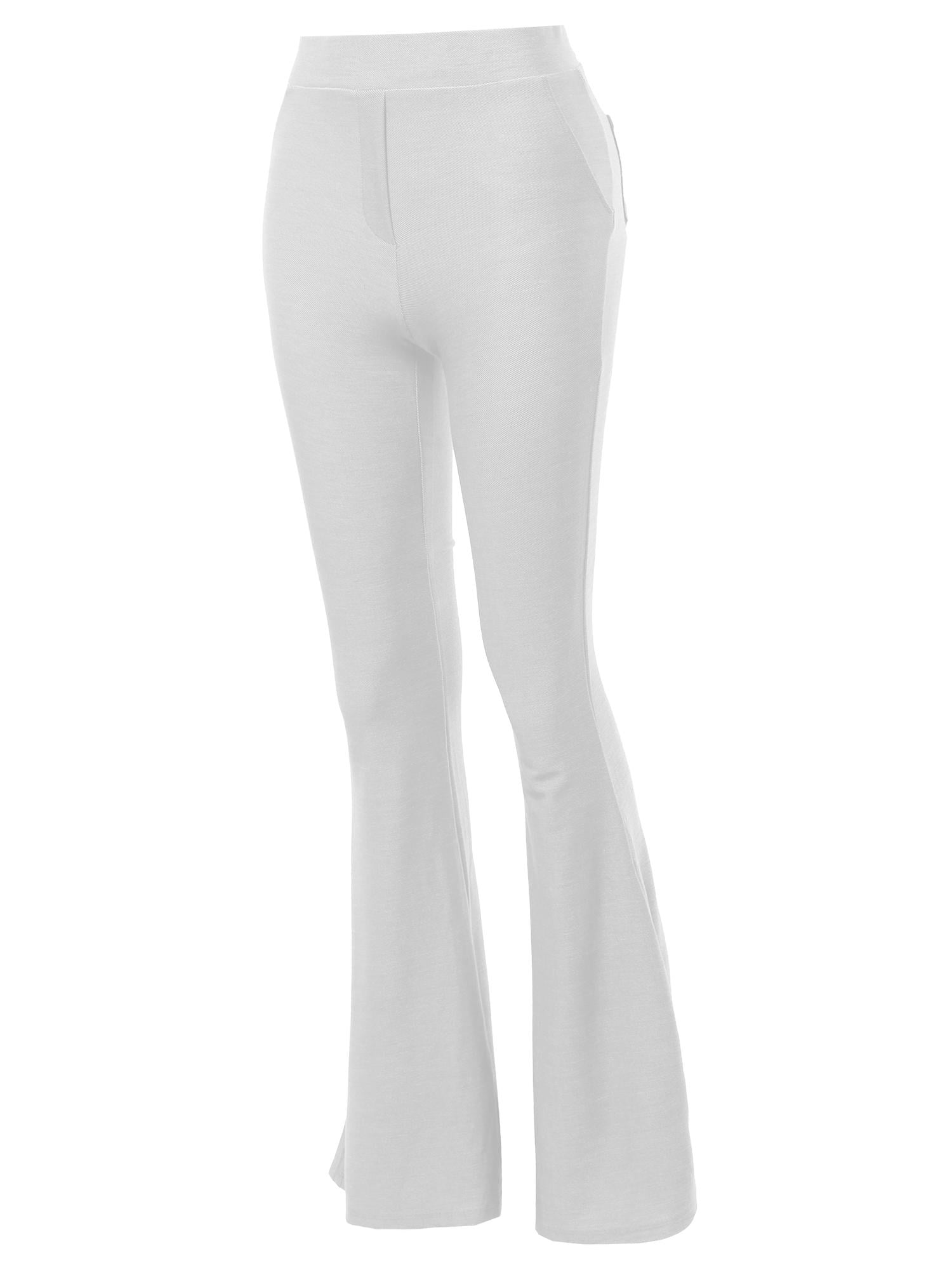 FashionOutfit Women's Solid High Waisted Flare Wide Leg Pants - Walmart.com