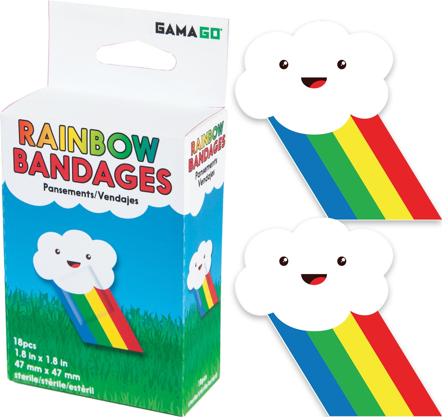 Rainbow Adhesive Bandages (Pack of 18) - Walmart.com