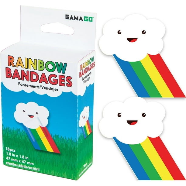 Rainbow Adhesive Bandages (Pack of 18) - Walmart.com