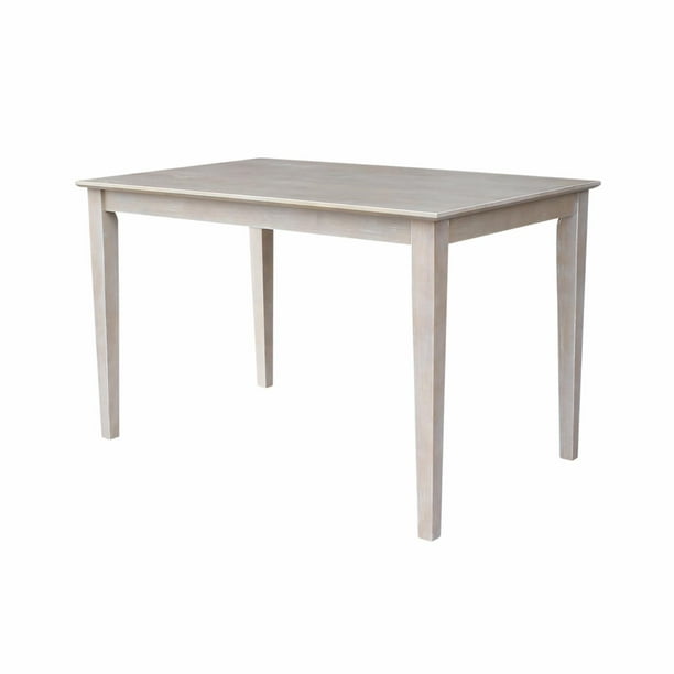 Solid Wood 30"x 48" Dining Table in Washed Gray Taupe - Walmart.com