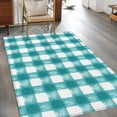2.7x5 Area Rugs, Turquoise Buffalo Check Non-Skid Rubber Backing Large ...