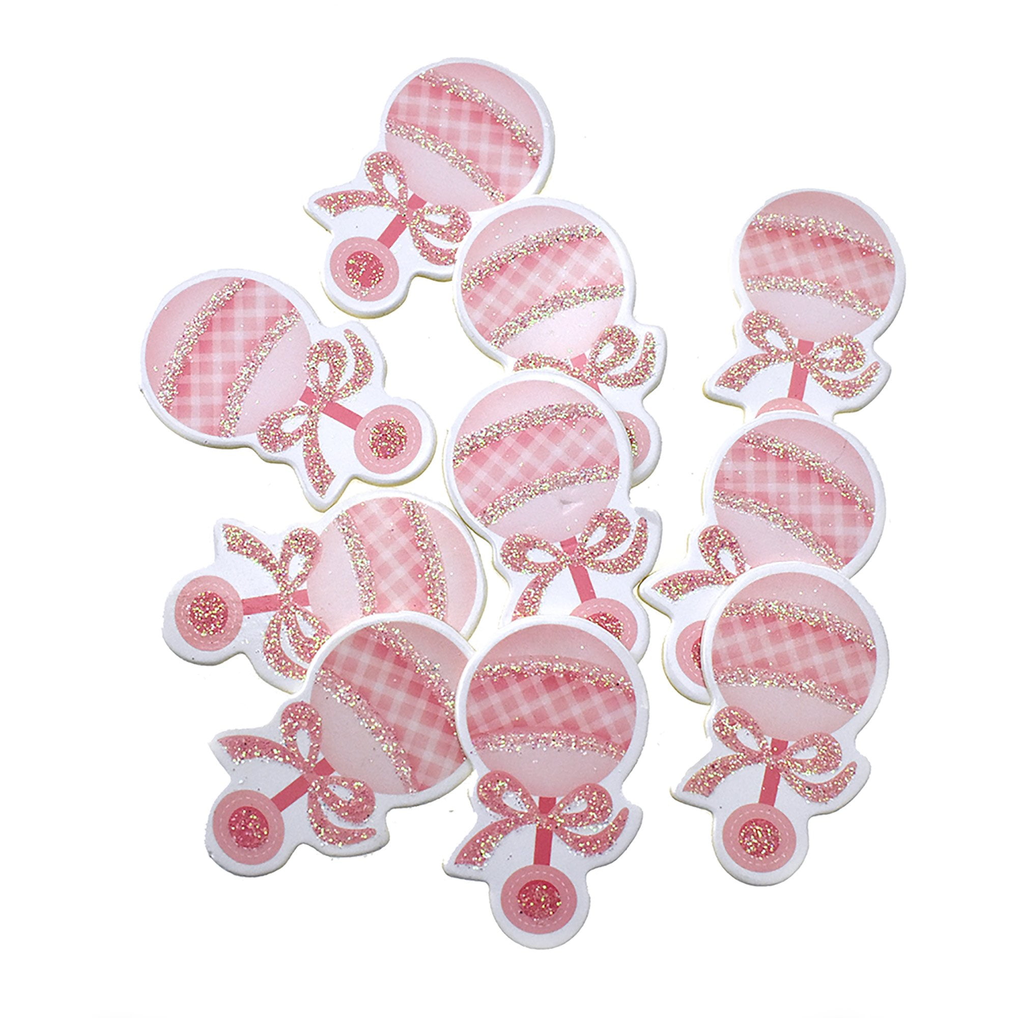 Wooden Rattle Baby Shower Favor Stickers, 1-3/4-Inch, 10-Count, Pink ...