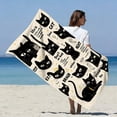 1Pc, cute cat style oversized soft beach towel, cat print pattern ...