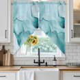 Abstract Marble Texture Swag Valances for Windows 36 inches Long, Blue ...