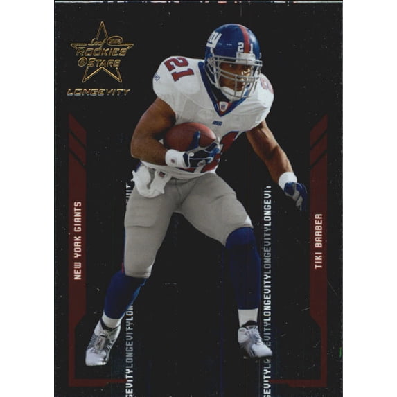 2005 Leaf Rookies and Stars Longevity #63 Tiki Barber NFL Football ...