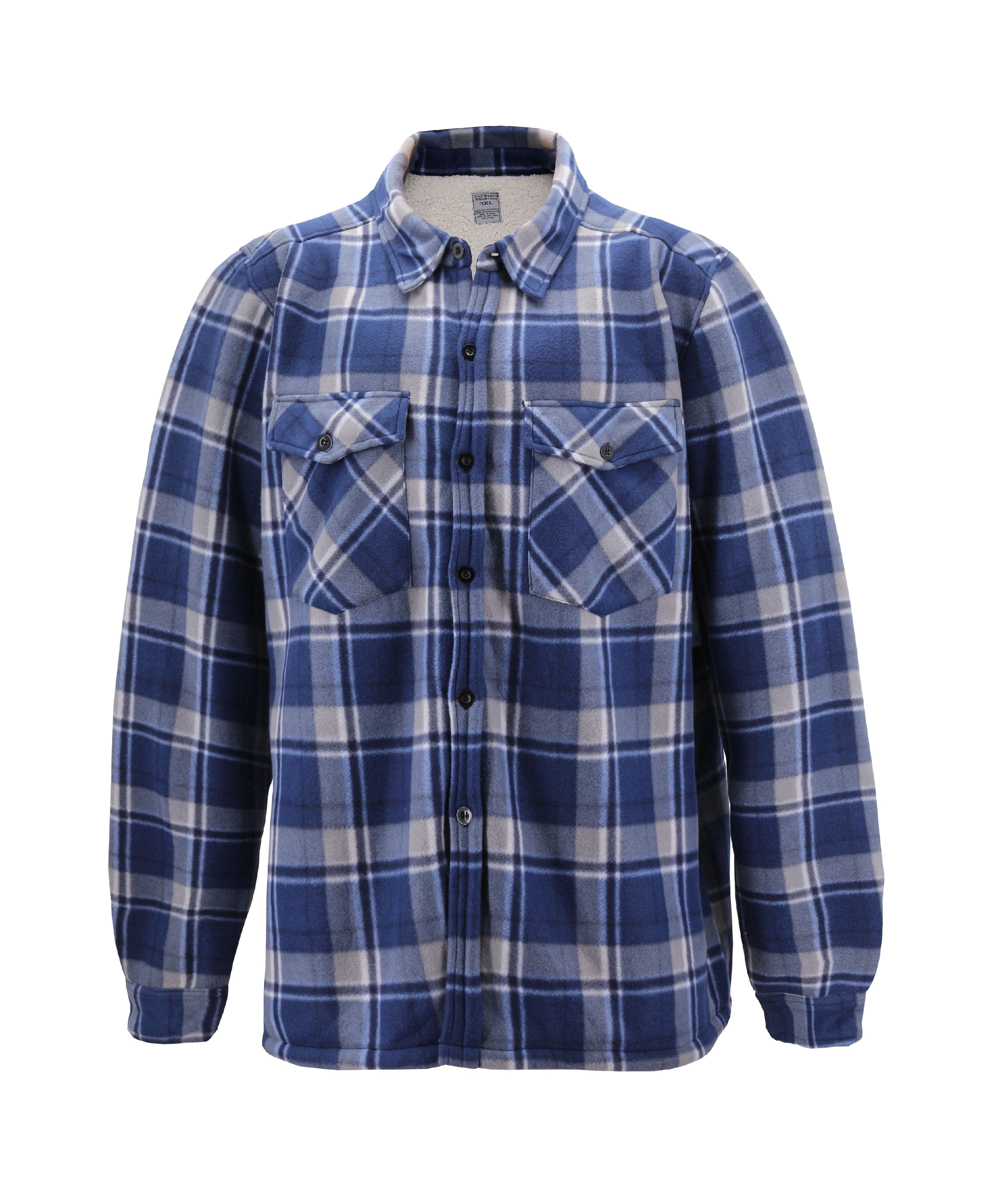 Men's Casual Flannel Button Up Plaid Fleece Warm Sherpa Lined ...