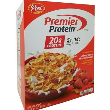 Post Premier Protein Mixed Berry Almond cereal, high protein cereal ...
