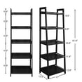 Fionafurn 5 Tier Leaning Bookcase, Tall Wooden Shelf for Living Room ...