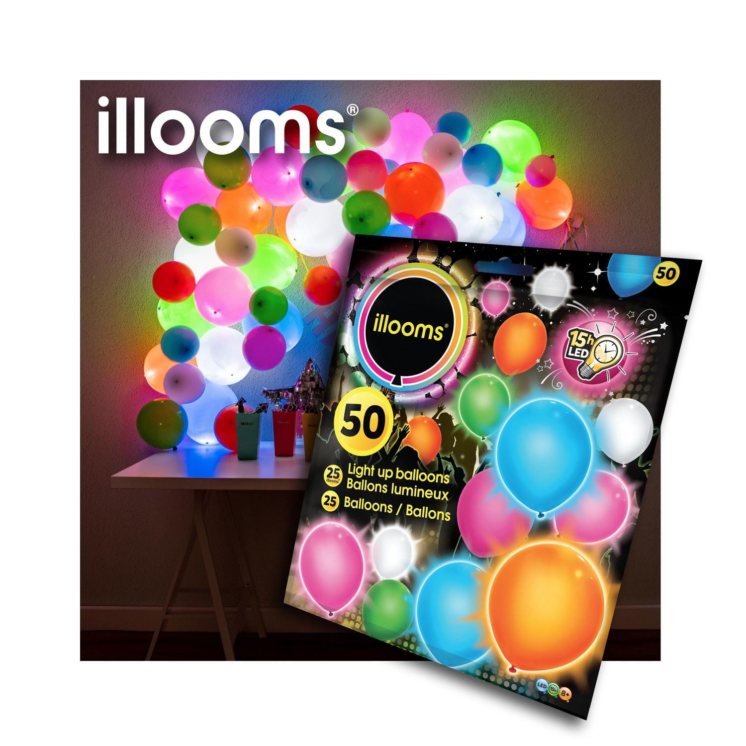Click here for Illooms Mixed Light Up Led Balloons 50pk prices