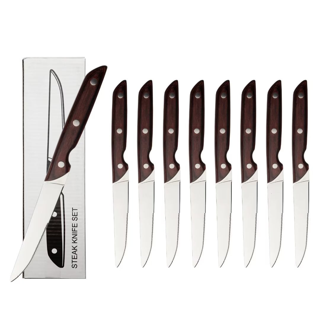 Professional Premium 8pcs Steak Knife Set, Perfect Edge Stainless Steel ...