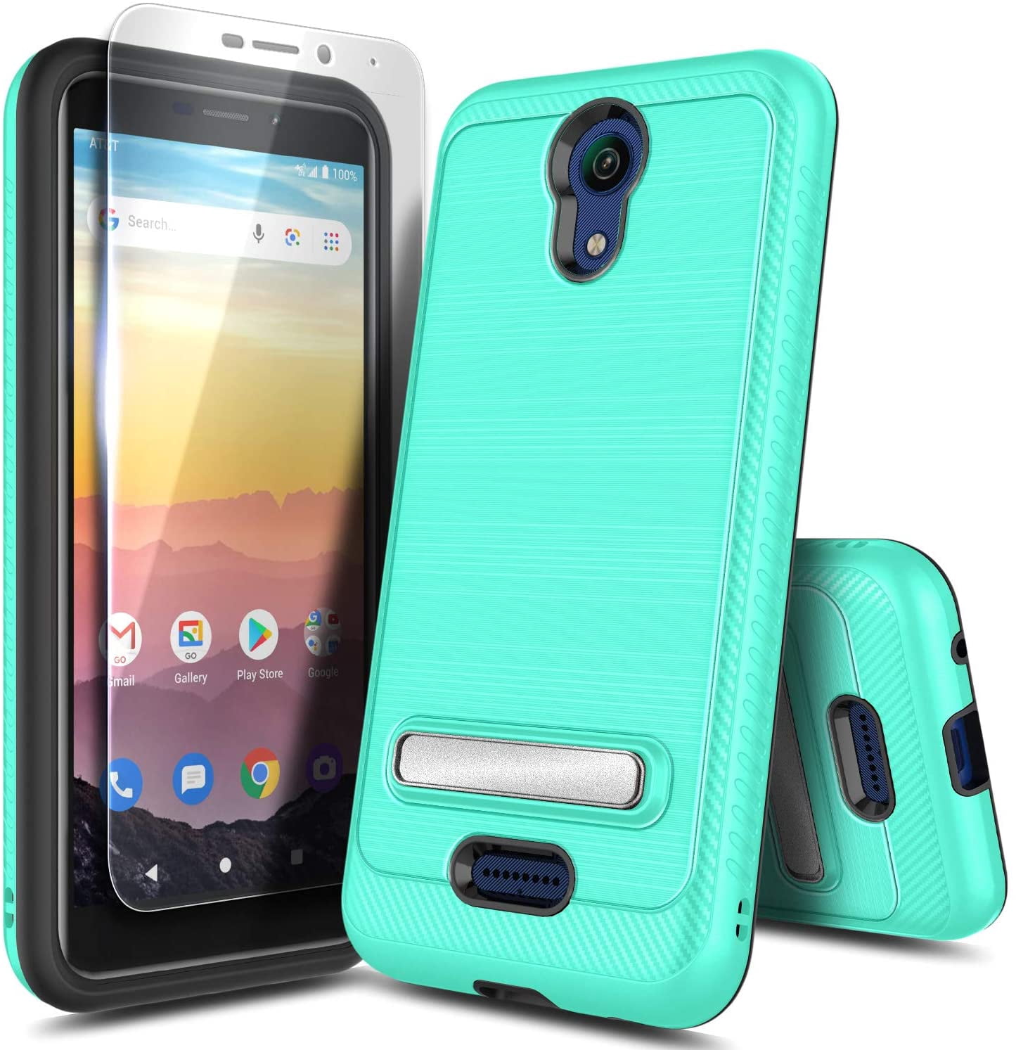 AT&T Calypso U318AA Case with Tempered Glass Screen Protector, Nagebee ...