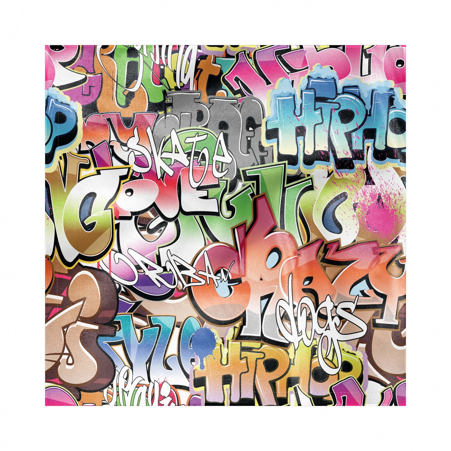 Urban Graffiti Decorative Napkins Set of 4, Blockbuster Style Graffiti ...