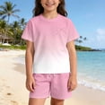Byoo Girl Basic Outfit Bow Graphic Short Sleeve T Shirt Shorts ...