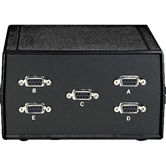 Black Box DB9 Switch, ABCDE (4 to 1), Chassis Style A, (5) Male ...