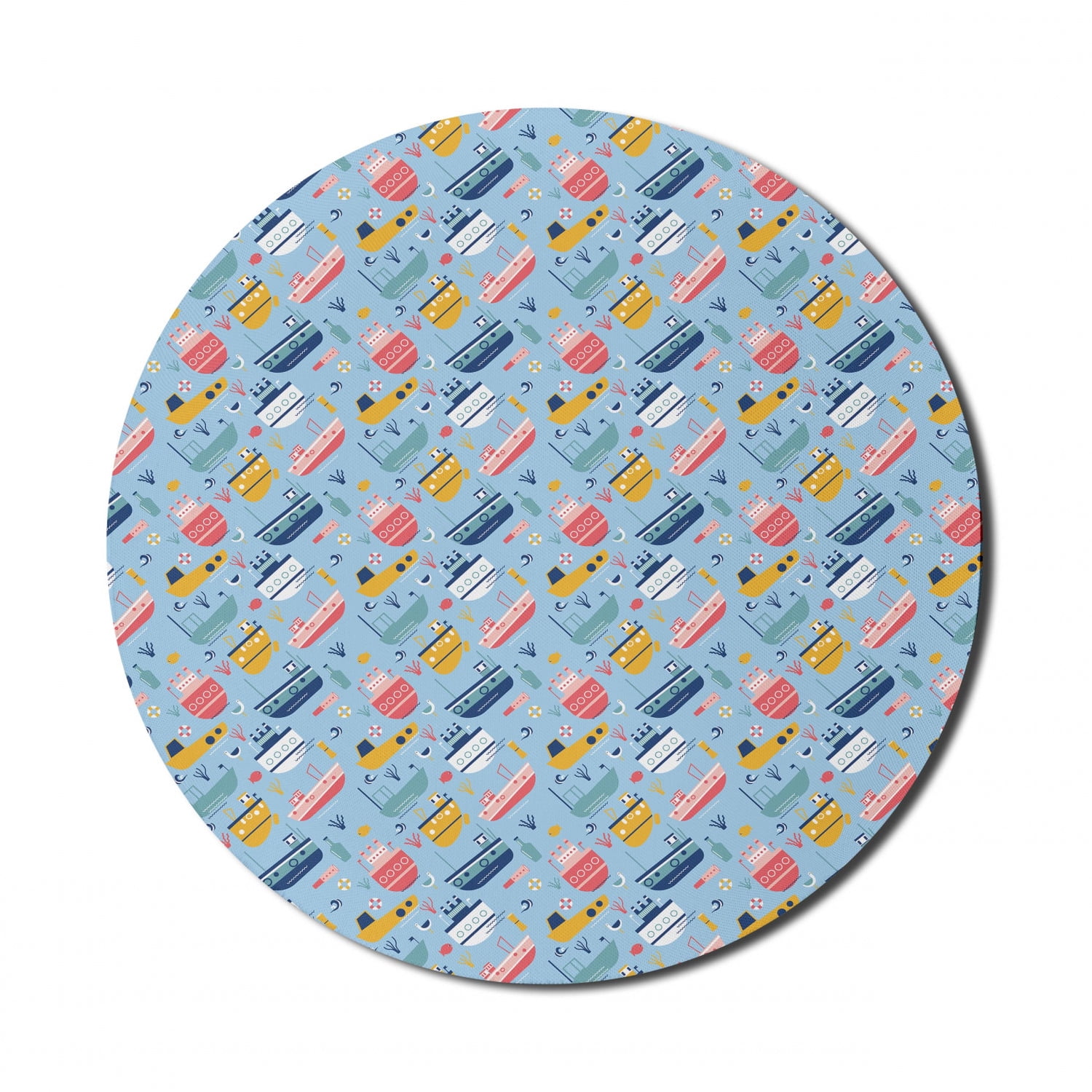 Marine Mouse Pad for Computers, Colorful Pastel Various Sailboats ...