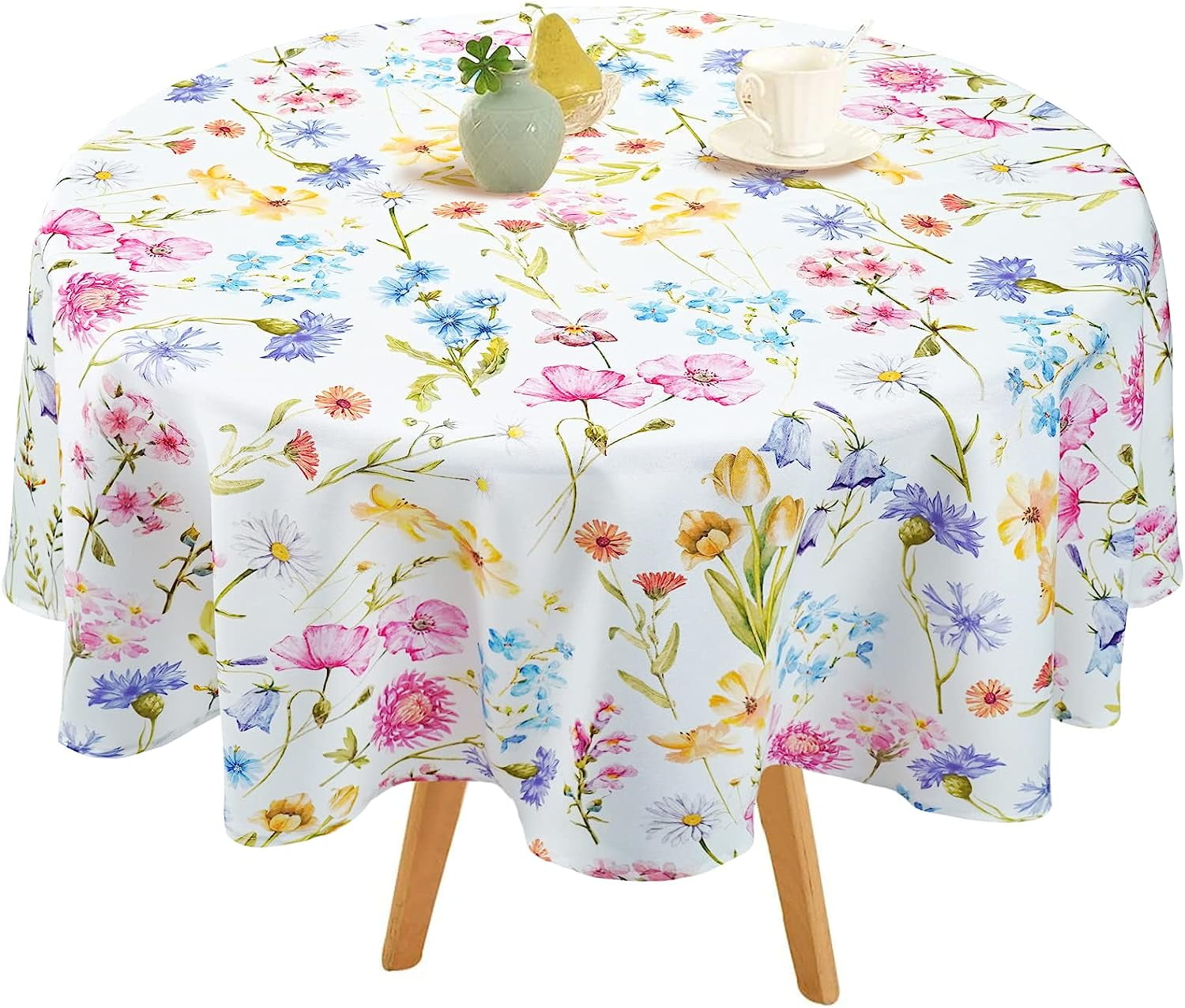 Round Tablecloth for Round Table 60 * 60in Waterproof Table Cloths for ...
