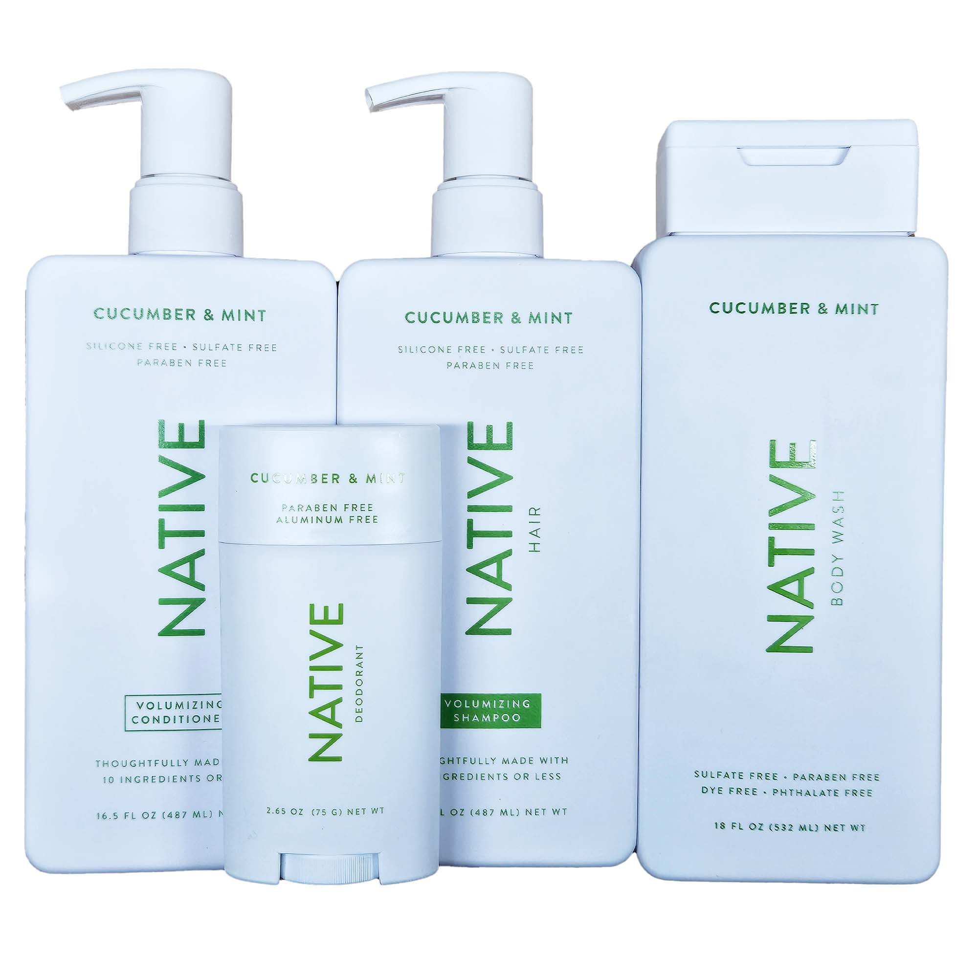 Native Cucumber Mint Set, Body Wash, Shampoo, Conditioner and Deodorant | Walmart en línea
