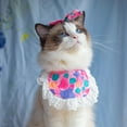 EIALIVE Cat Lace Bib Set Dog Spit Towel Ragdoll Cat Wind Scarf Bib ...