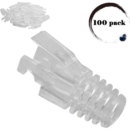 Standard RJ45 Plug Strain Relief for CAT6 Ethernet Cables Clear 100 ...